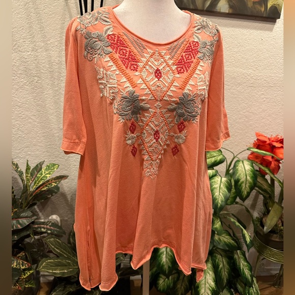 Johnny Was | Tops | Johnny Was Embroidered Shortsleeved Size S | Poshmark